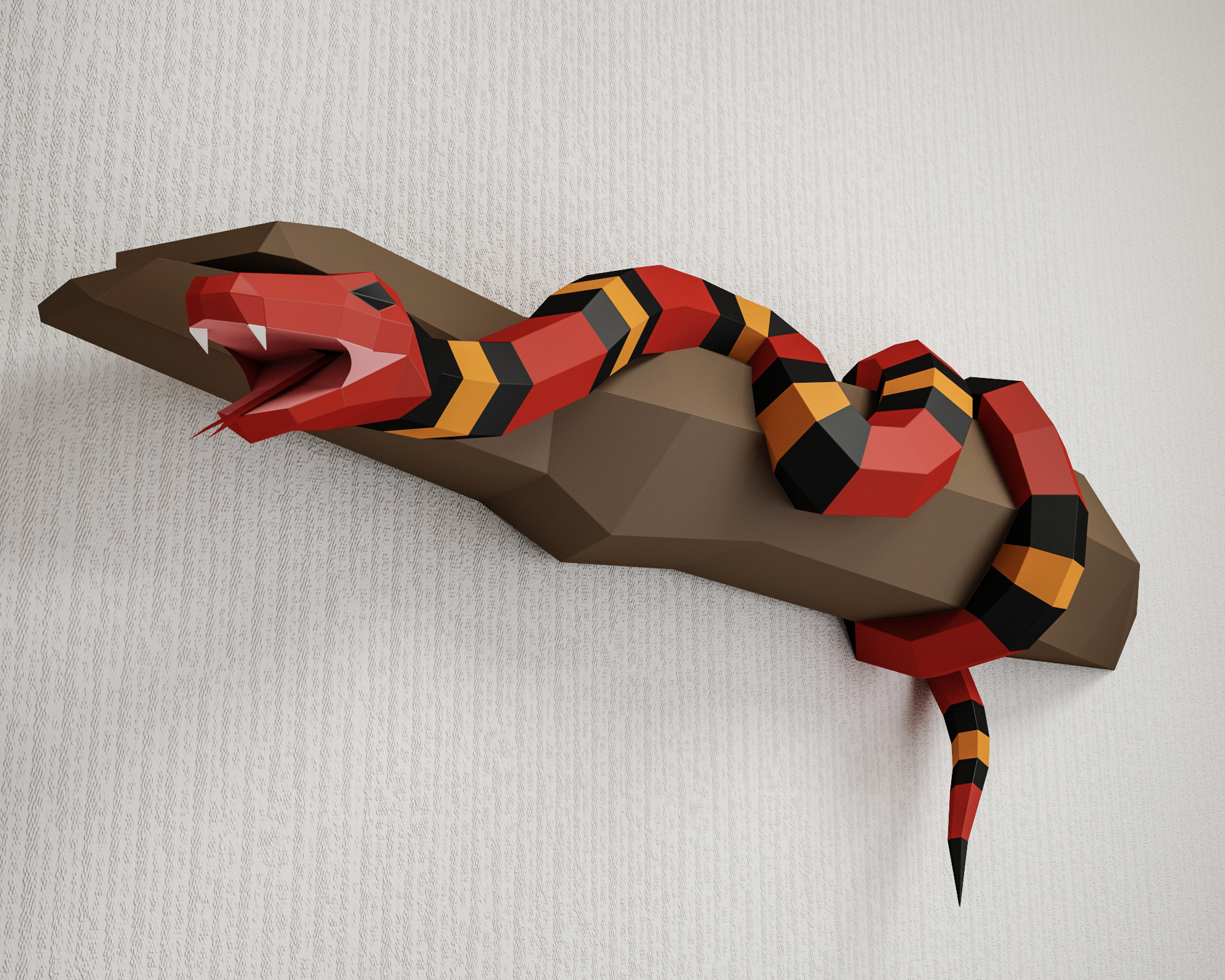 Papercraft Snake on a branch, Scarlet king snake Paper craft - Inspire ...