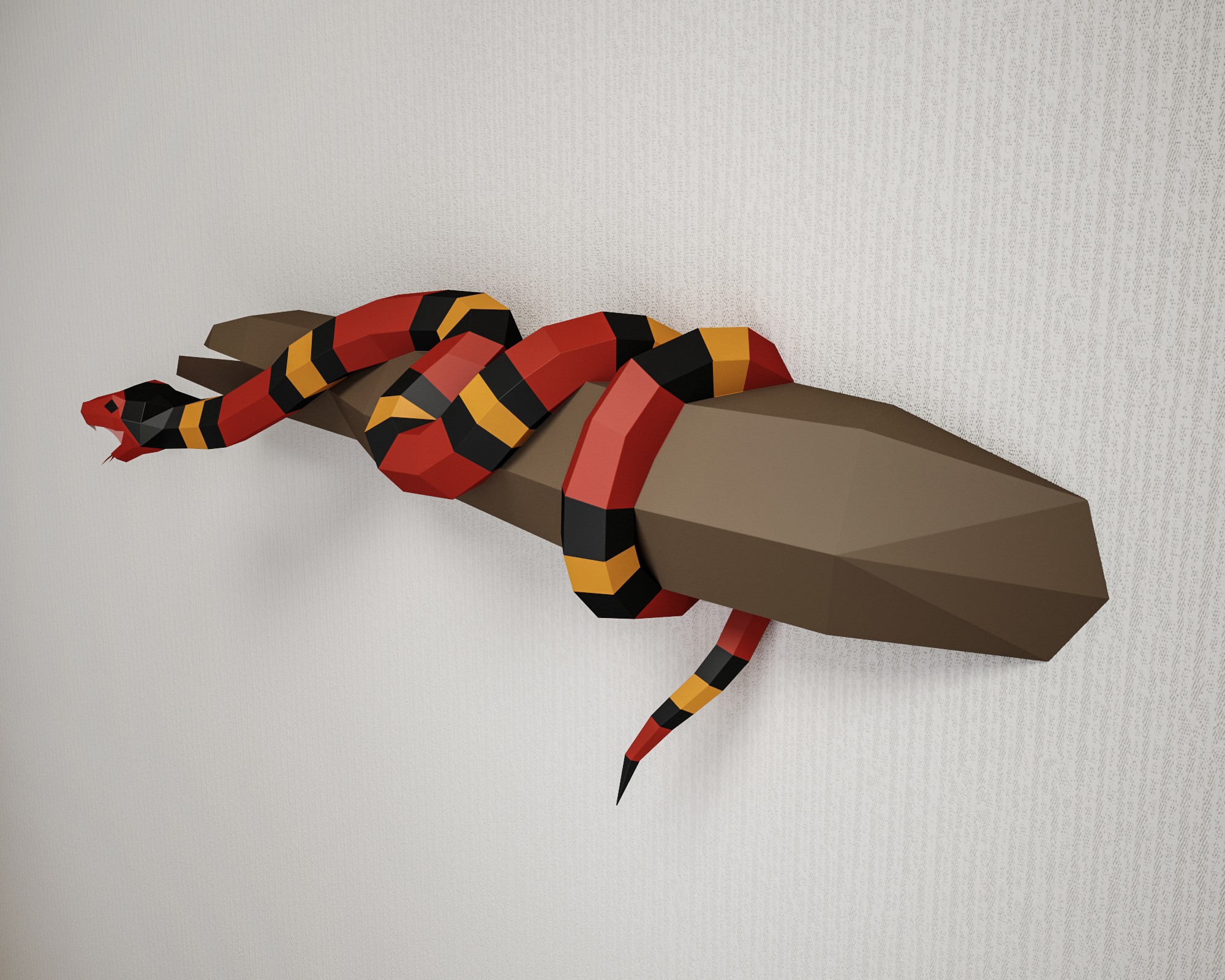 Papercraft Snake on a branch, Scarlet king snake Paper craft - Inspire ...