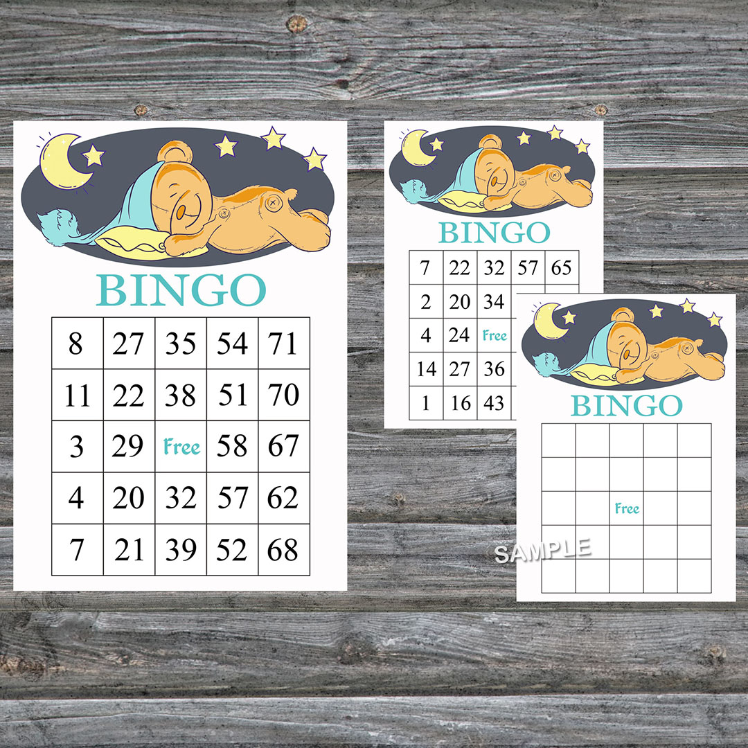 Sleepy teddy bear bingo cards,Teddy bear bingo game,Teddy be - Inspire ...