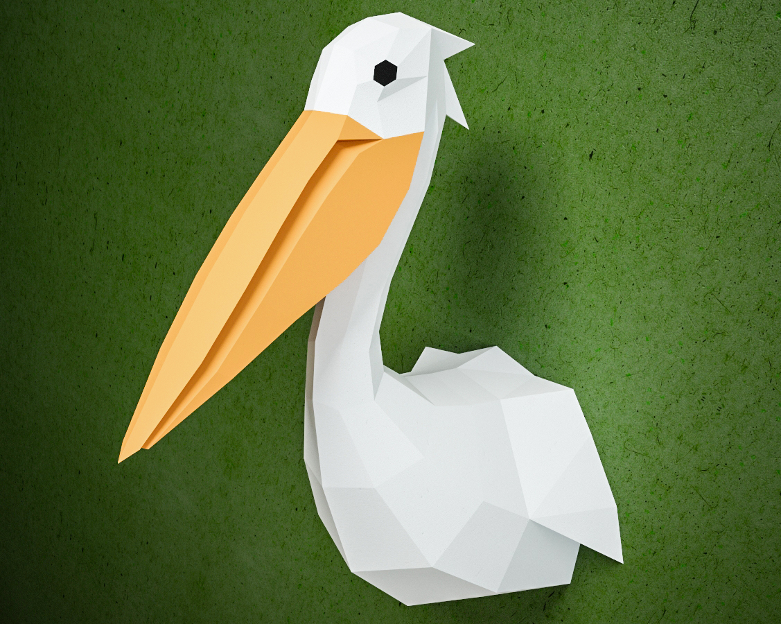 PELICAN 3D Papercraft Pelican 3d Origami Animal Papercraft DIY Paper ...