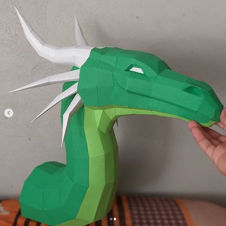 Papercraft Dragon 3D, DIY Paper Craft project, Sculpture hom - Inspire ...