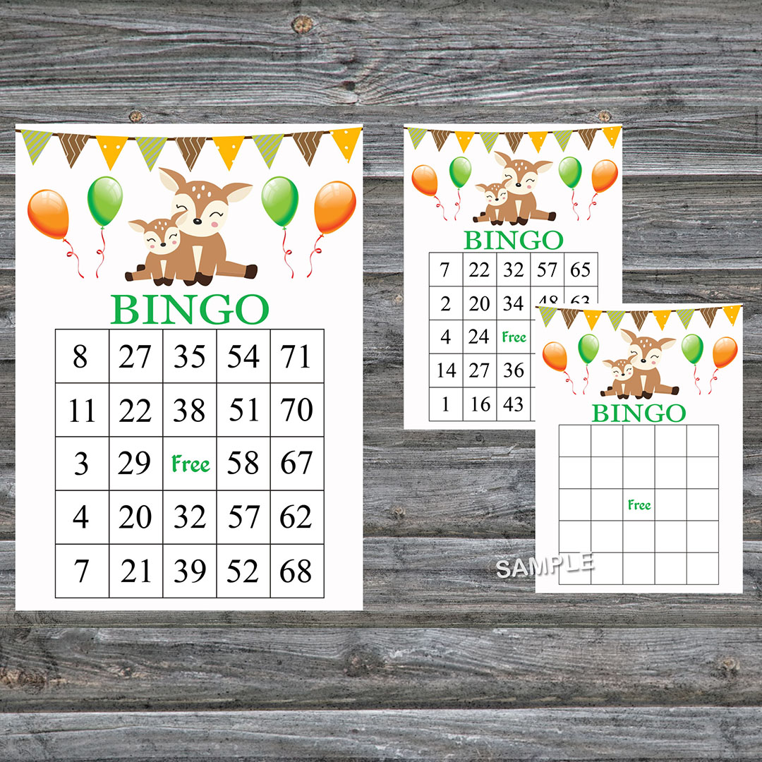 Fawn bingo cards,Fawn bingo game,Fawn printable bingo cards, - Inspire ...