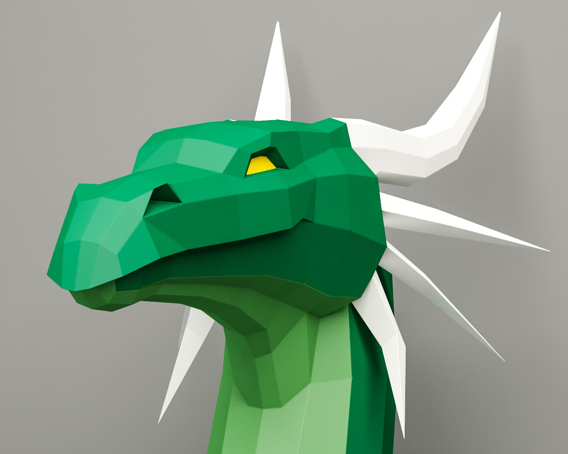 Papercraft Dragon 3D, DIY Paper Craft project, Sculpture hom - Inspire ...