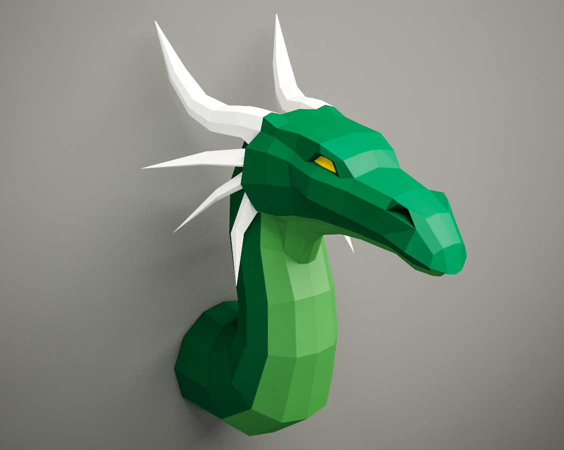 Papercraft Dragon 3D, DIY Paper Craft project, Sculpture hom - Inspire ...