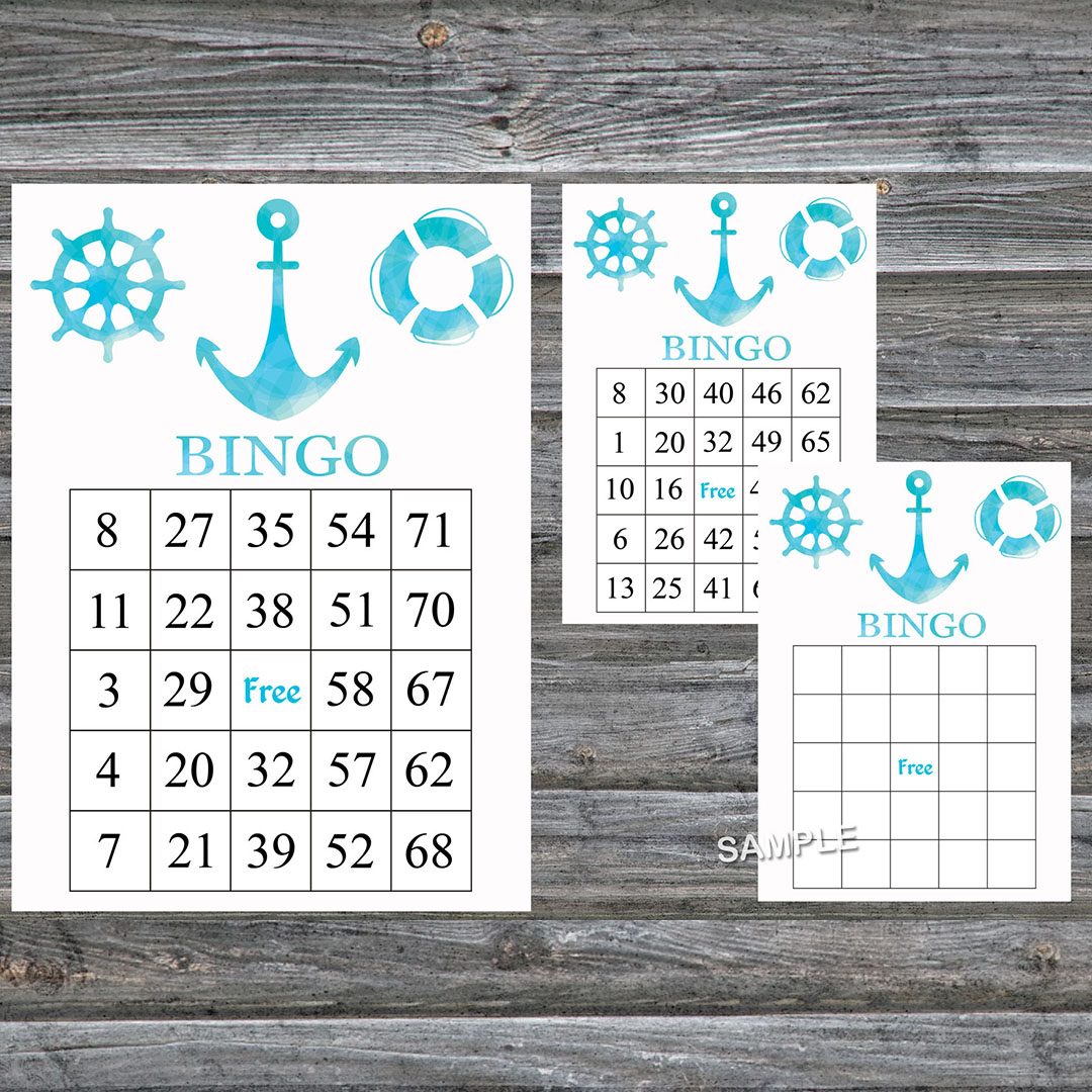 Nautical bingo cards,Nautical bingo game,Nautical printable - Inspire ...