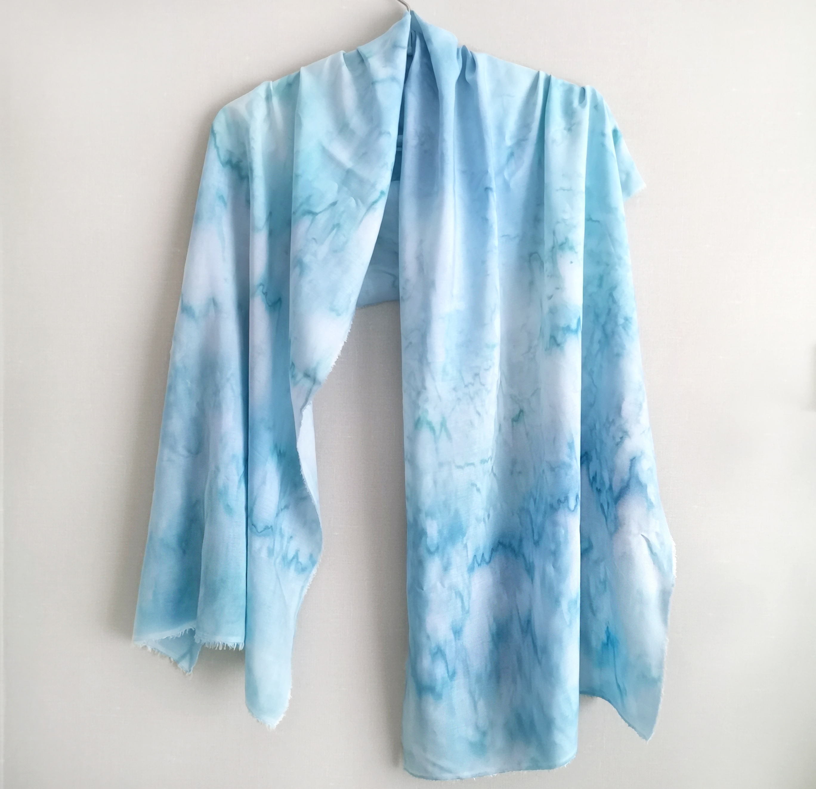 Blue silk scarf Women autumn shawl Tye Dye handkerchief Mom | Inspire ...
