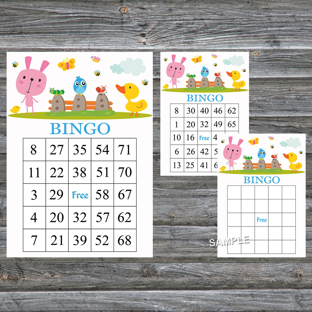 Pink rabbit bingo cards,Funny rabbit bingo game,Rabbit print - Inspire ...