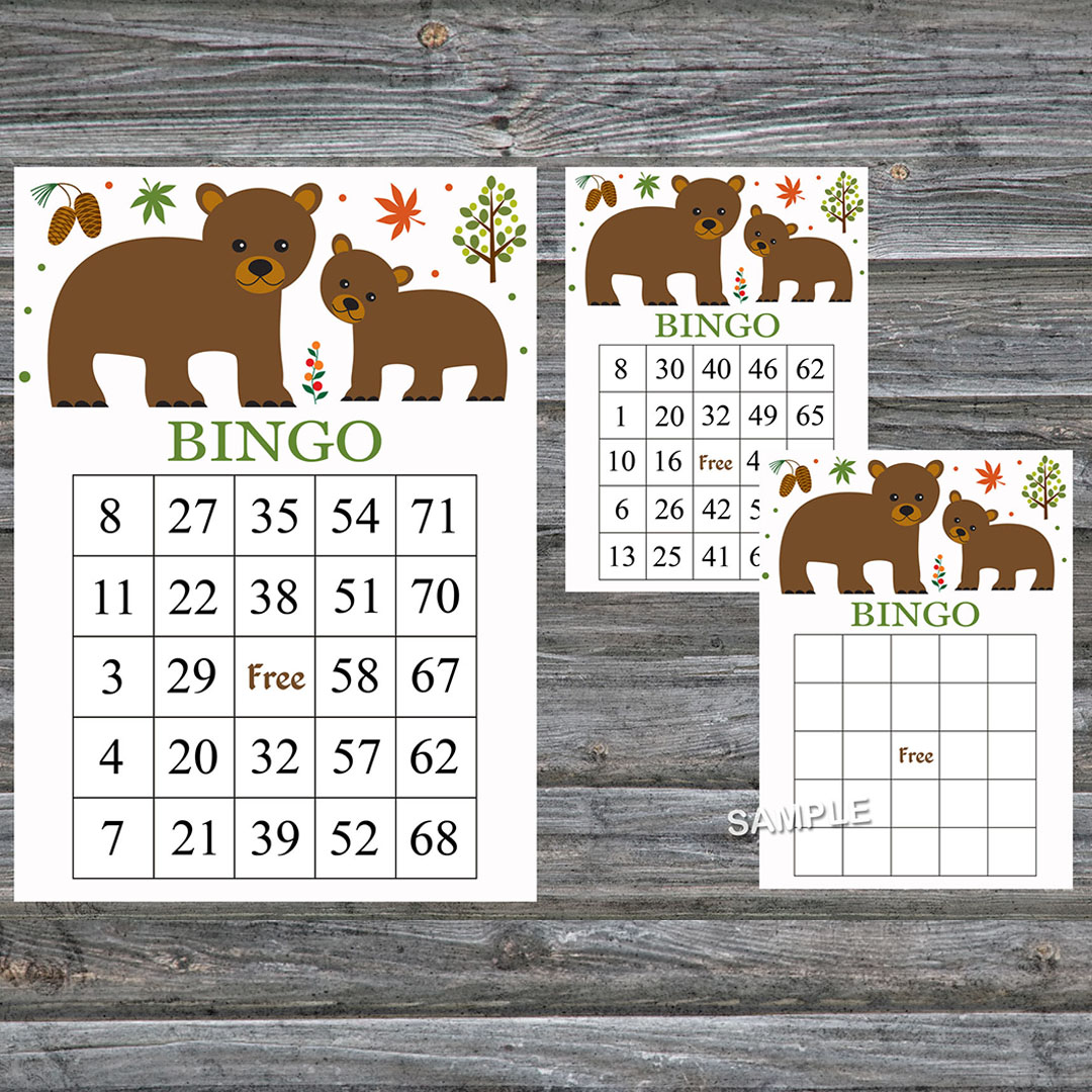 Bear bingo cards,Bear bingo game,Woodland animals printable - Inspire ...