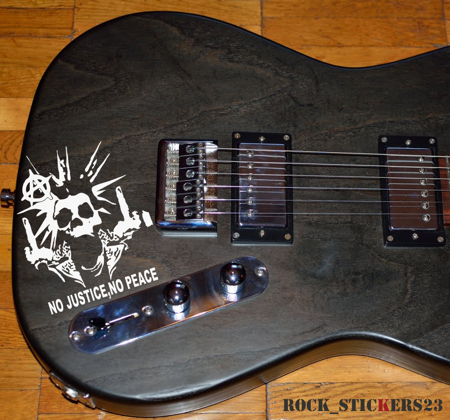 No justice, No peace guitar, car, laptop sticker vinyl punk | Inspire ...