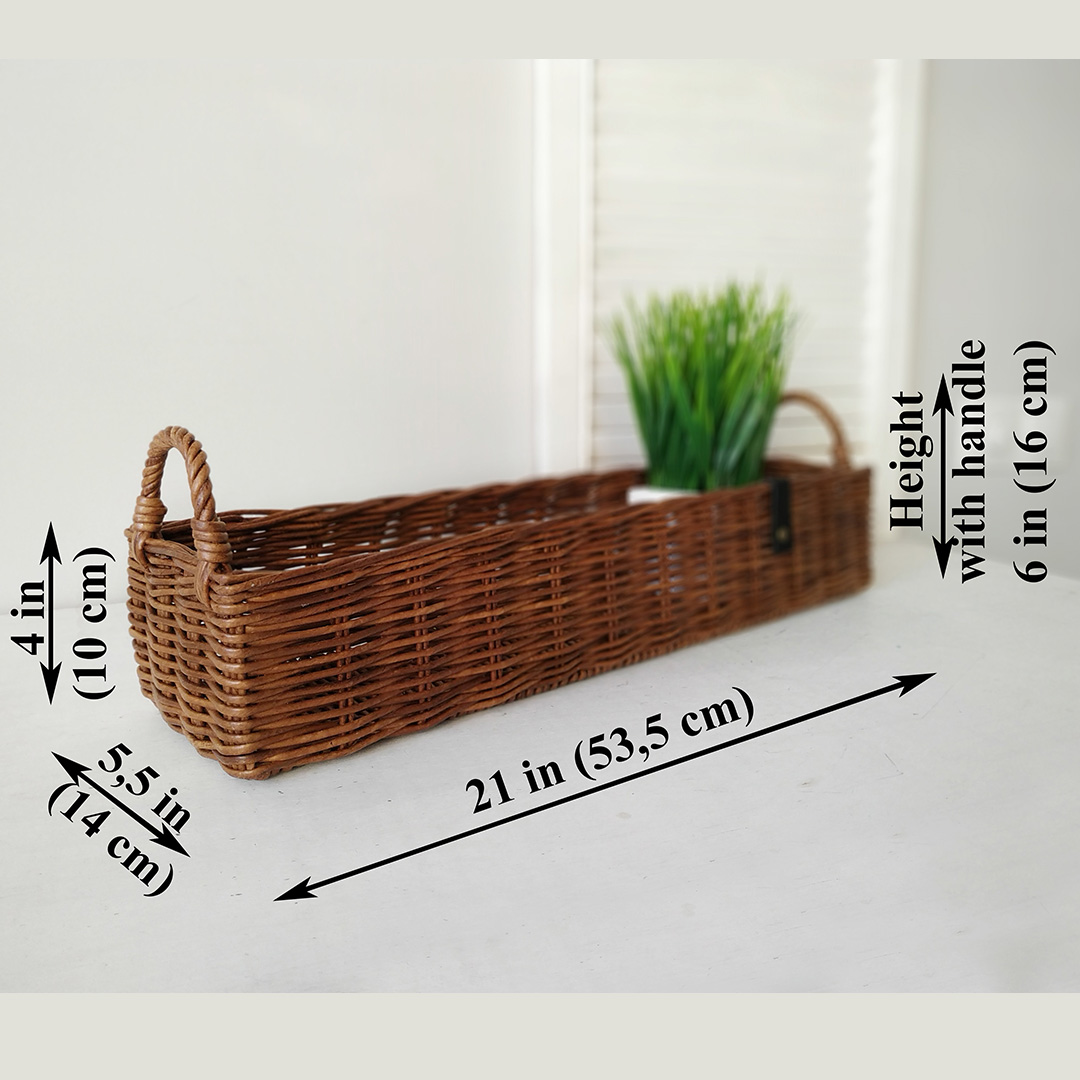 Extra long bathroom basket. Rectangular holder basket. Wicke - Inspire ...