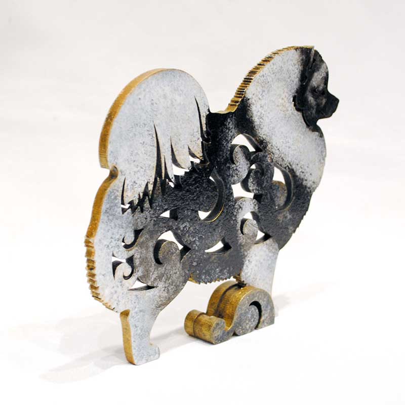 Figurine Keeshond statuette made of wood (MDF) - Inspire Uplift