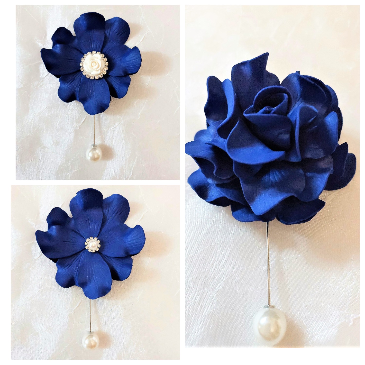 Royal blue lapel pin, Fiance boutonniere, Royal blue weddin - Inspire ...