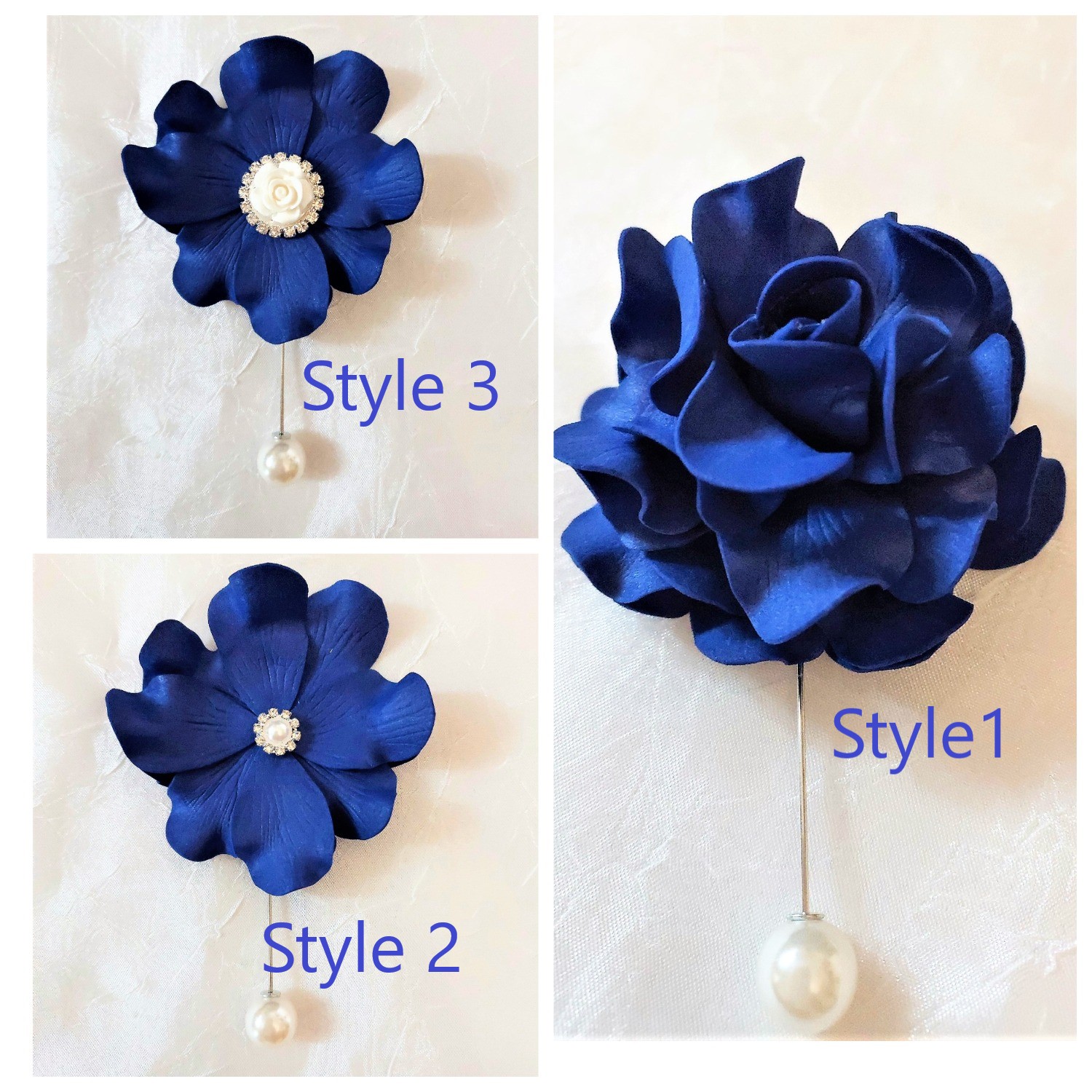 Royal blue lapel pin, Fiance boutonniere, Royal blue weddin - Inspire ...