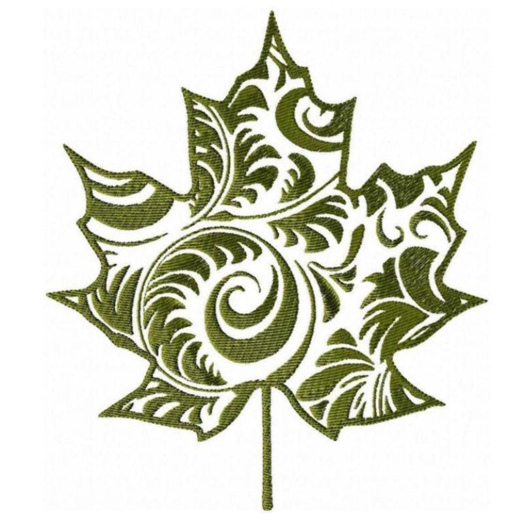 Maple Leaf machine embroidery design 3 sizes DIGITAL - Inspire Uplift