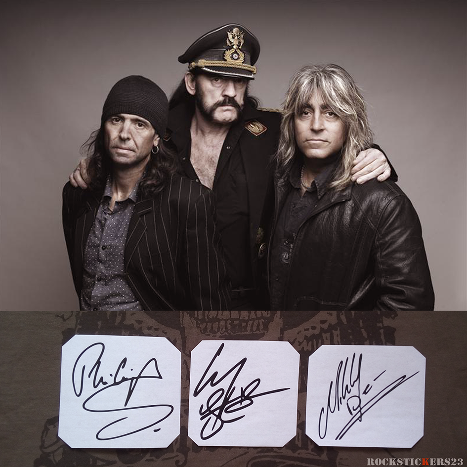 Motorhead autographs vinyl stickers Lemmy Kilmister, Phil Ca | Inspire ...