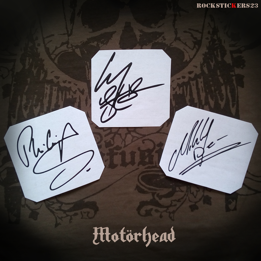 Motorhead autographs vinyl stickers Lemmy Kilmister, Phil Ca - Inspire ...