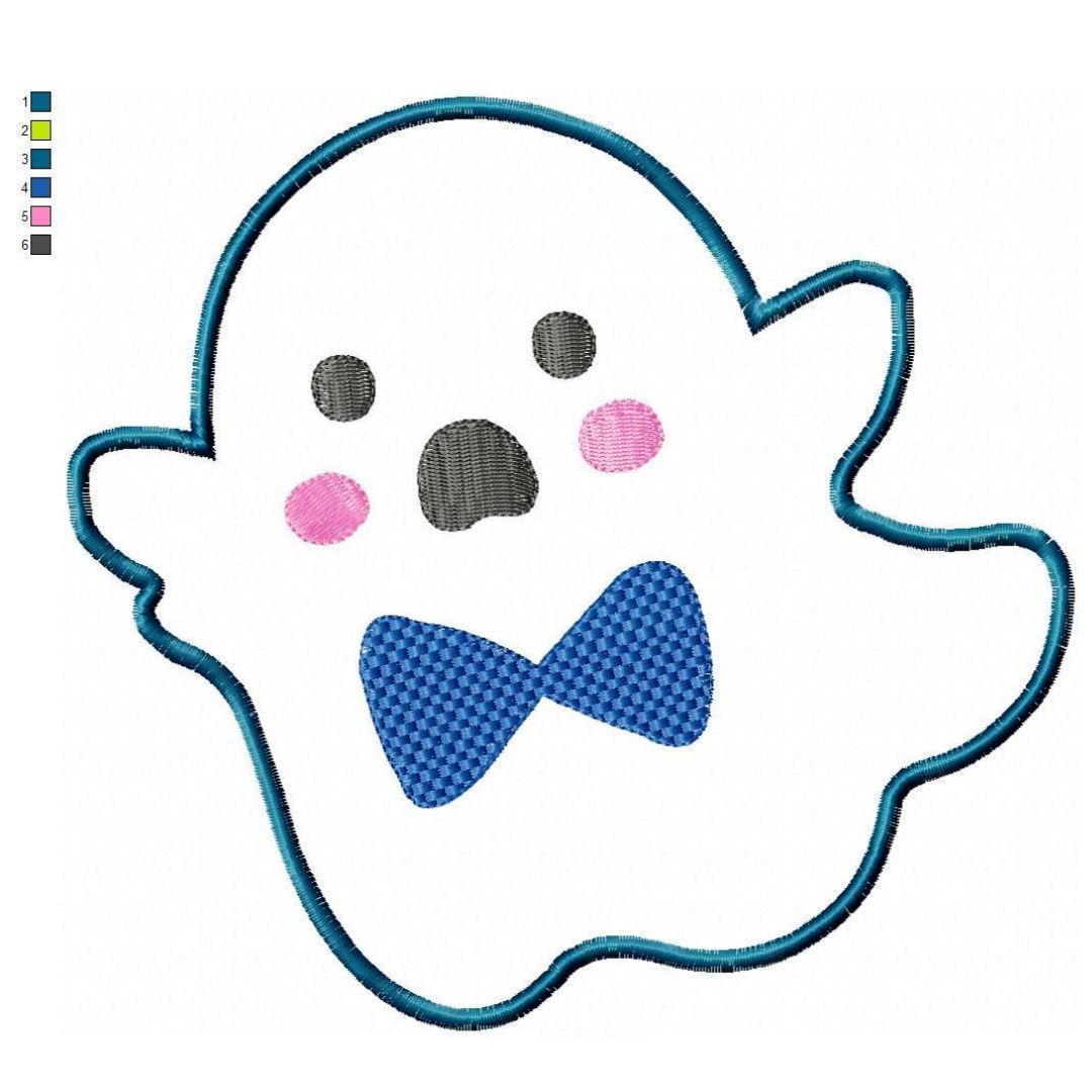 Ghost Applique machine embroidery design DIGITAL 5 sizes - Inspire Uplift