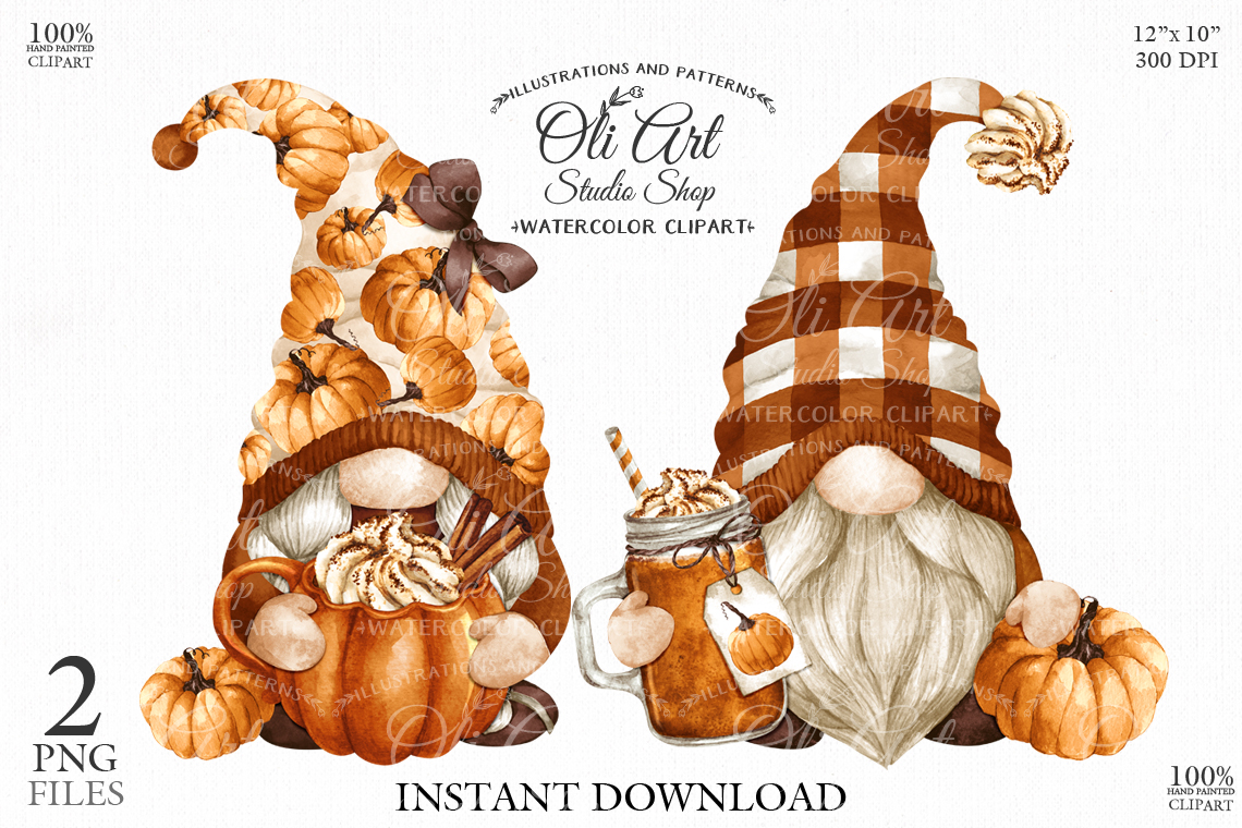 Fall gnomes clipart, pumpkin drinks, autumn pumpkins, cute c | Inspire ...