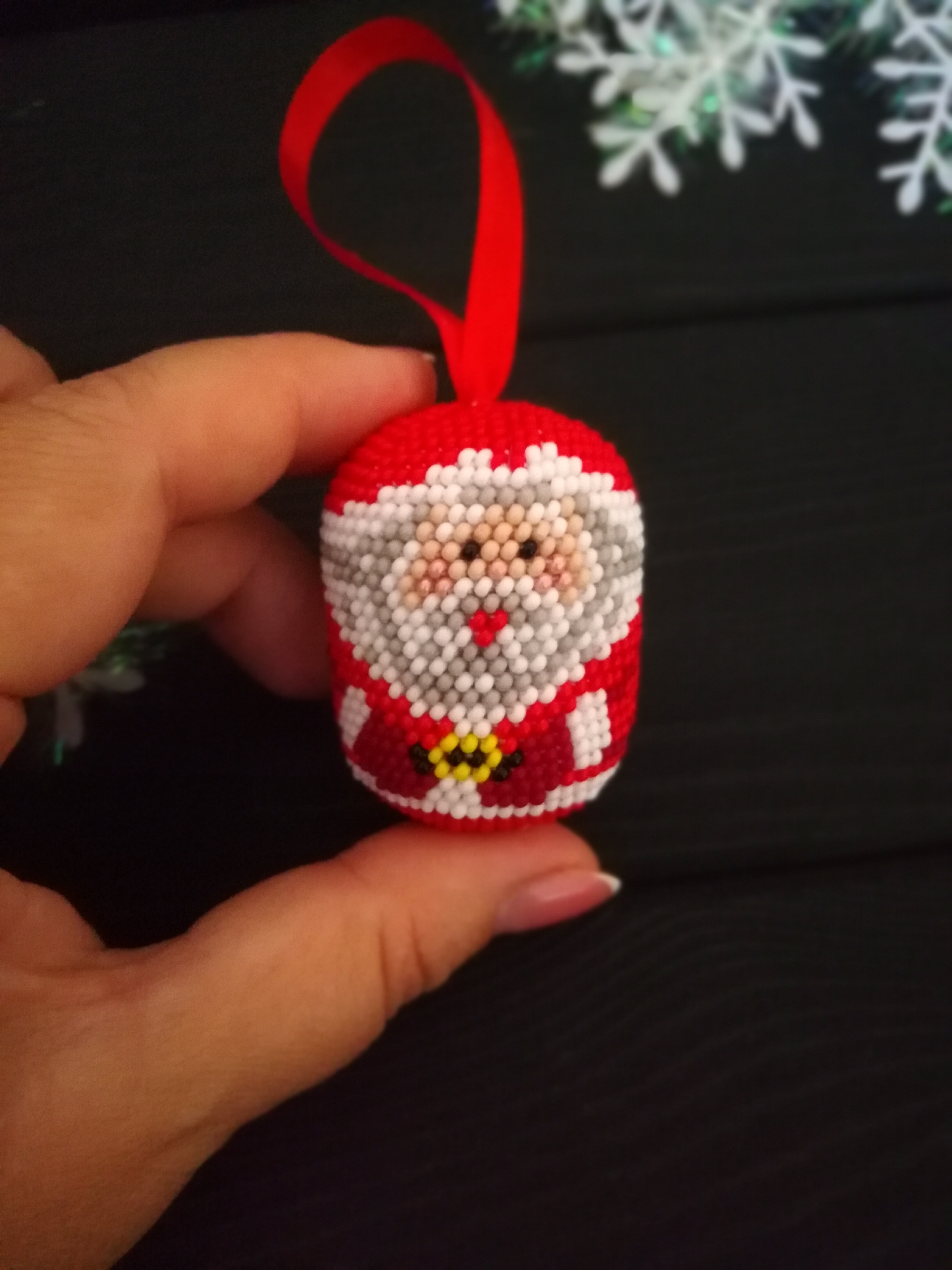PDF PATTERN Bead ball toy for Christmas tree , Santa figurin - Inspire ...