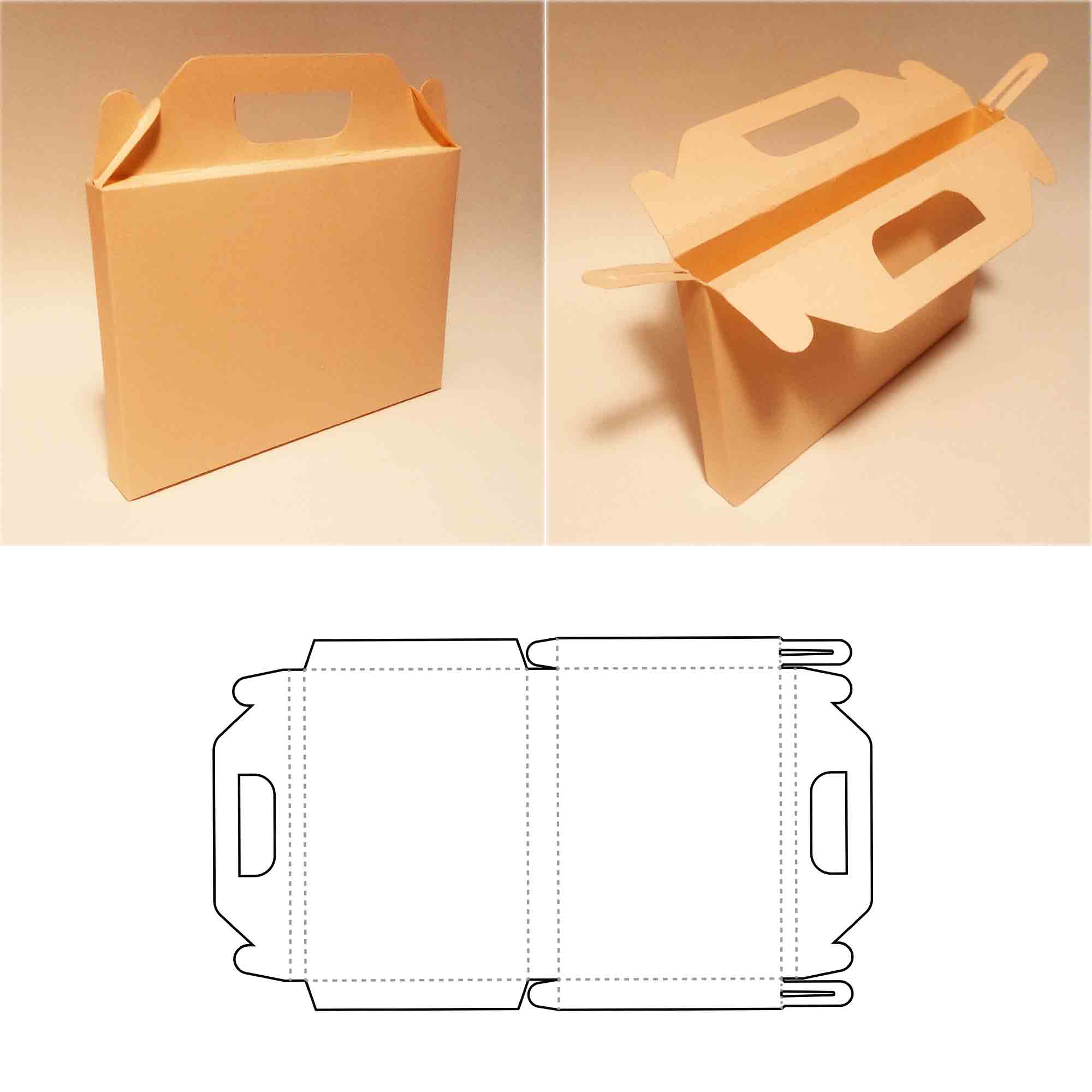 Box with handle template, square box, cube box, favor box, g | Inspire ...