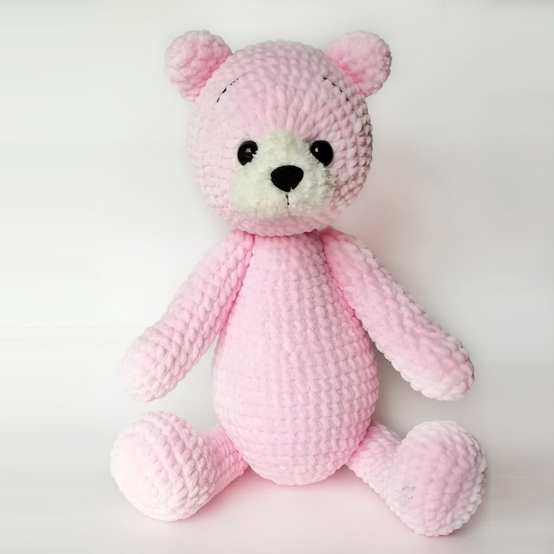 Teddy Bear Plush Toy Big Pink Bear Handmade Toy Crochet Bear Inspire