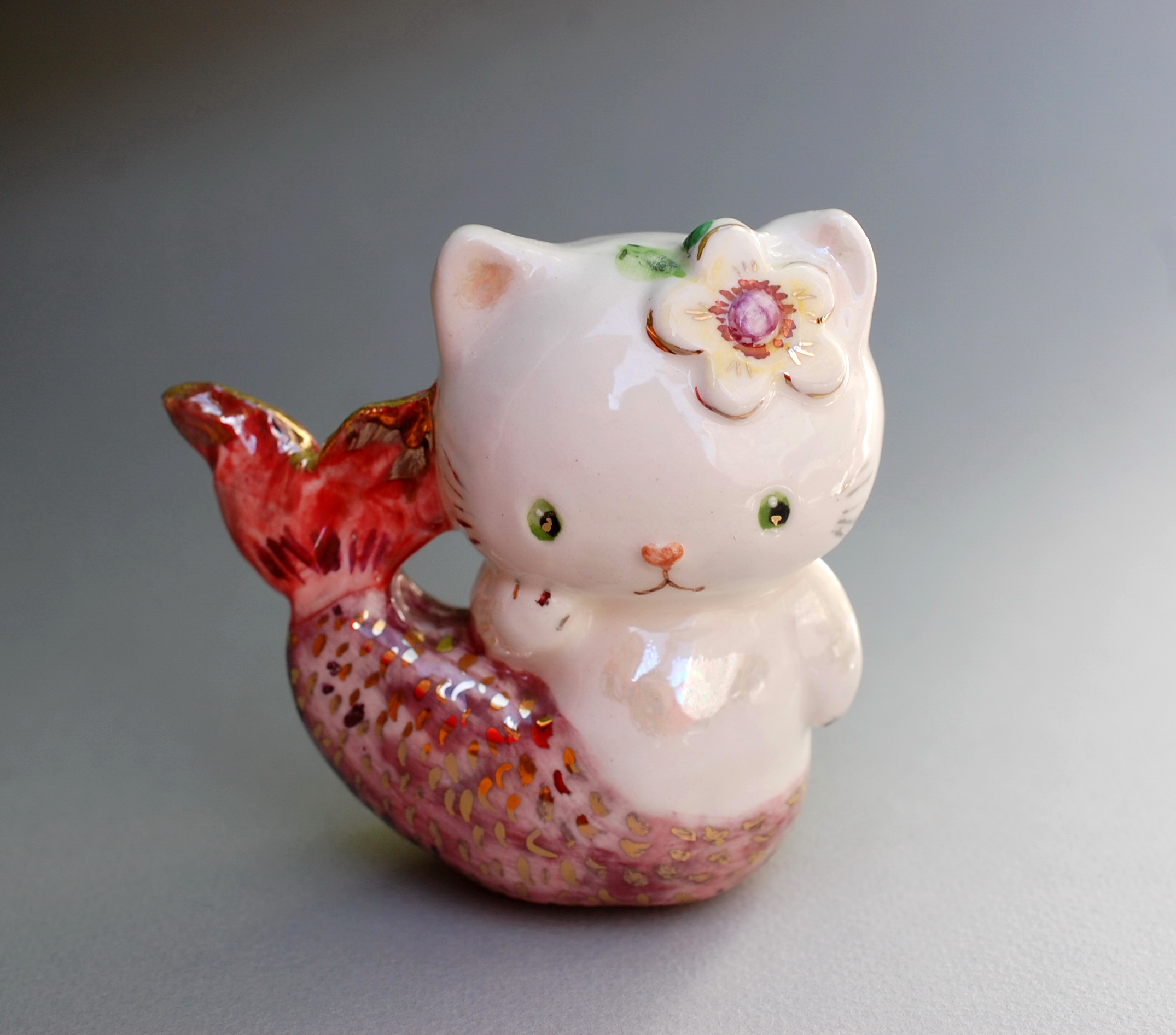 Kitty statuette Cat mermaid Porcelain figurine Purrmaid Smal | Inspire ...