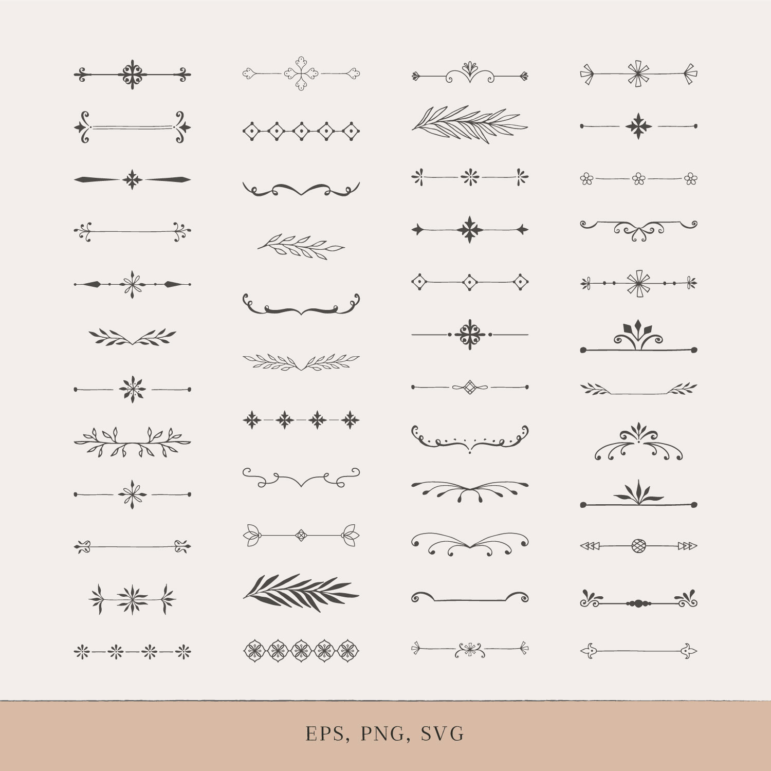 Set of elegant dividers for decoration. Vector, Svg, Png. - Inspire Uplift