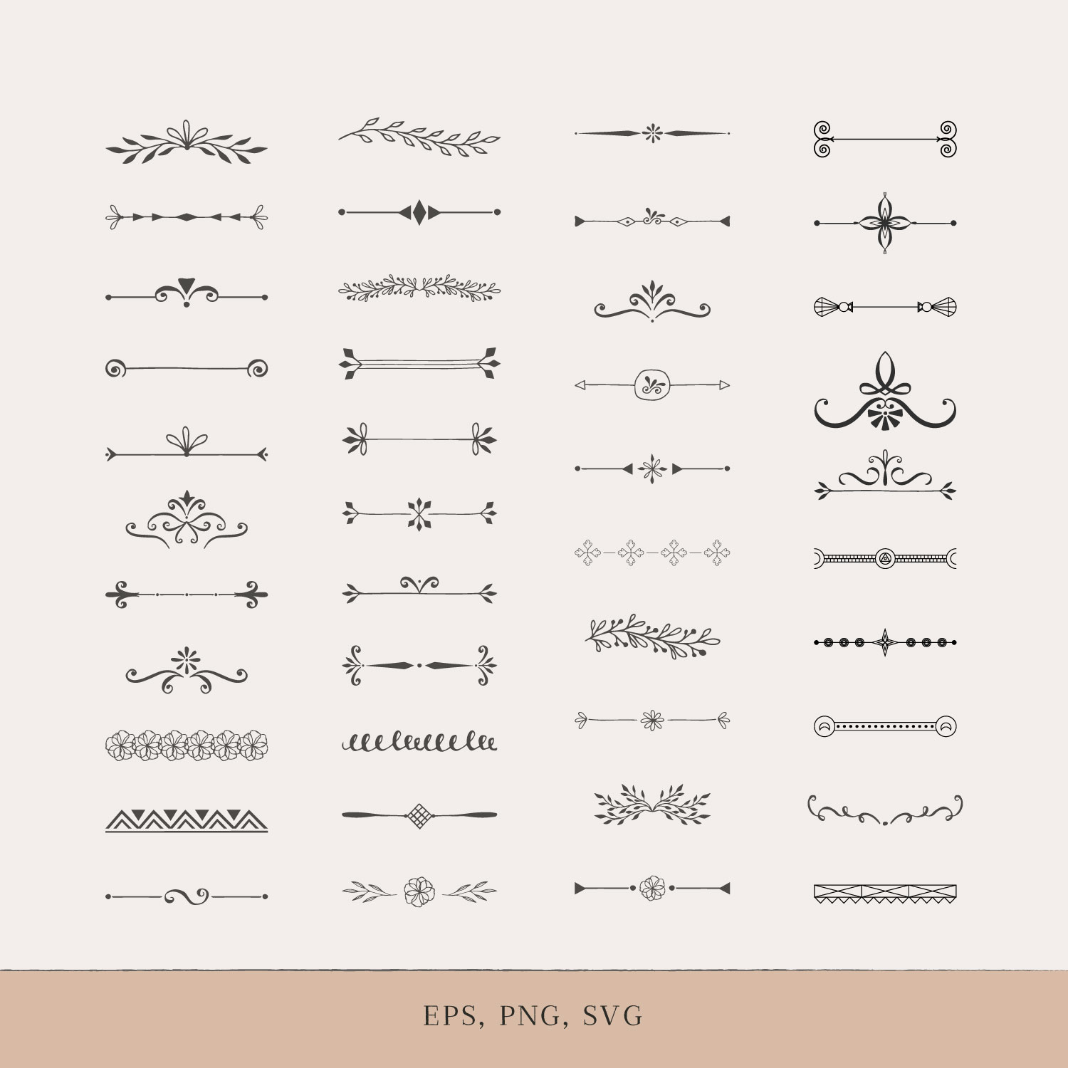 Set of elegant dividers for decoration. Vector, Svg, Png. - Inspire Uplift
