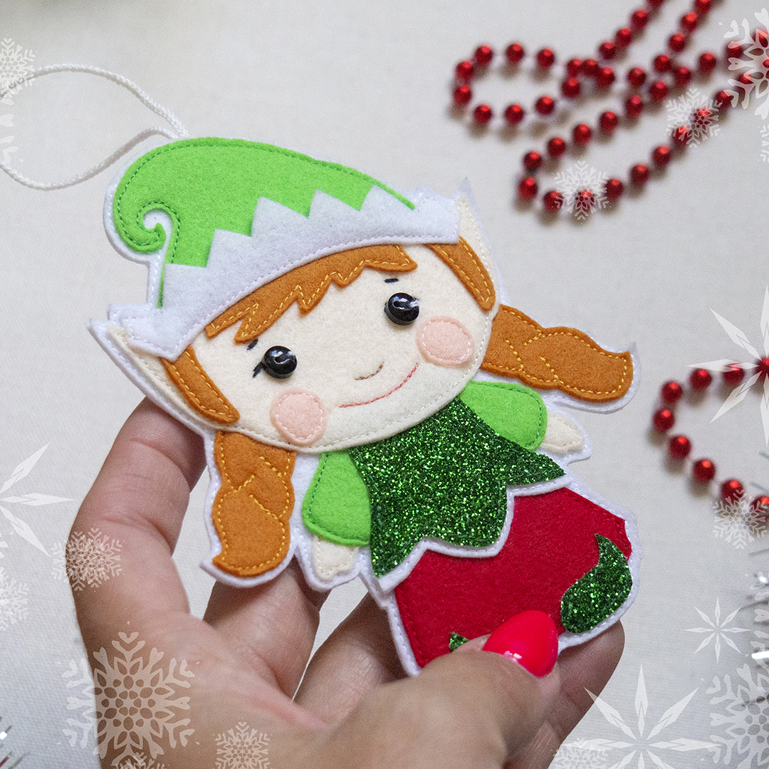 PDF Pattern Christmas Elf, Felt Ornaments, Elf Template, DIY - Inspire ...