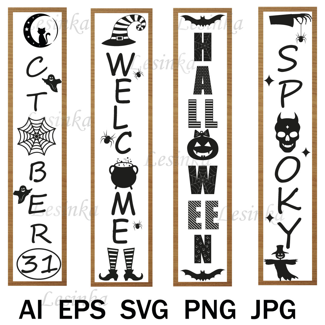Set of vertical signs svg Halloween | Inspire Uplift