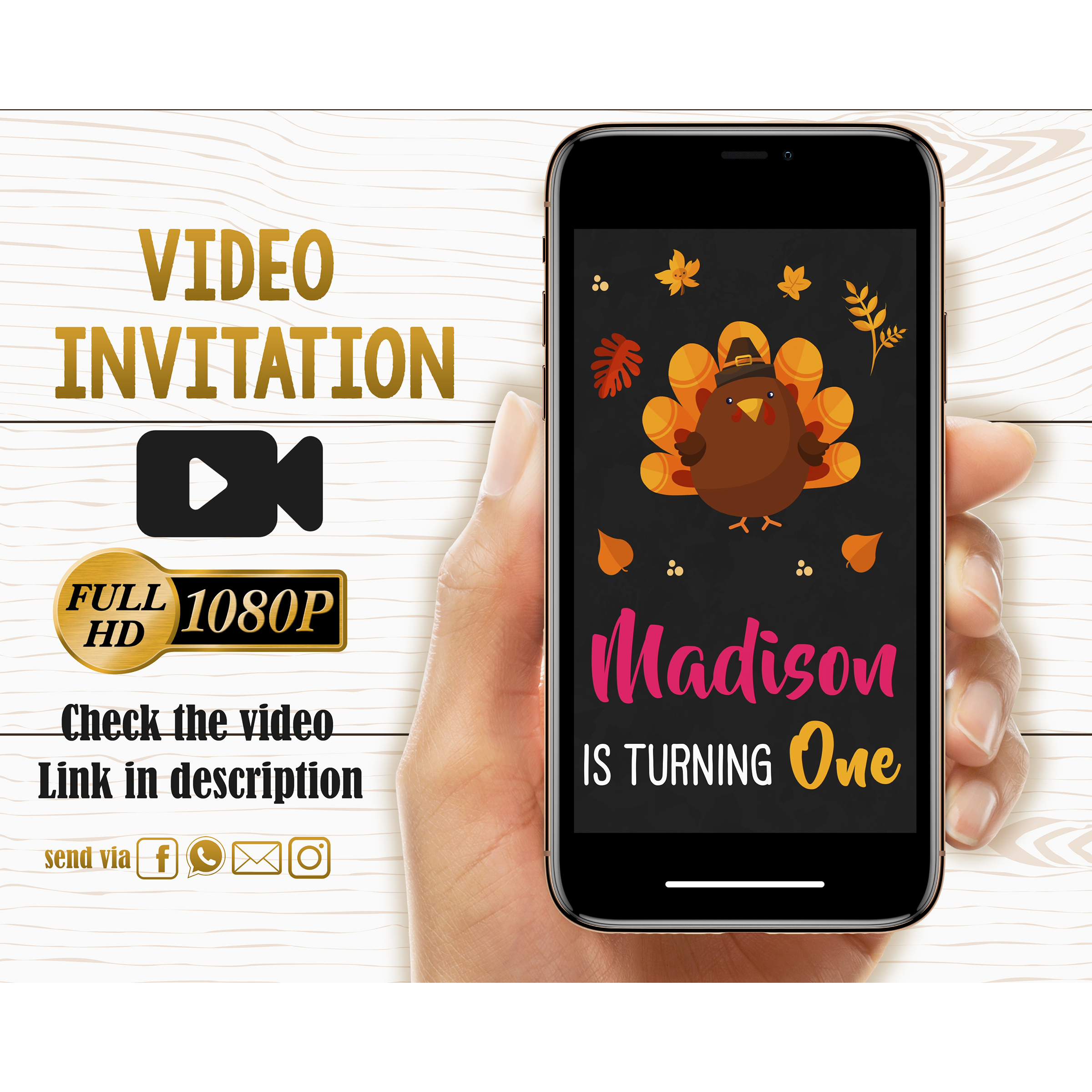 Animated Turkey birthday invitation Turkey invitation video - Inspire ...