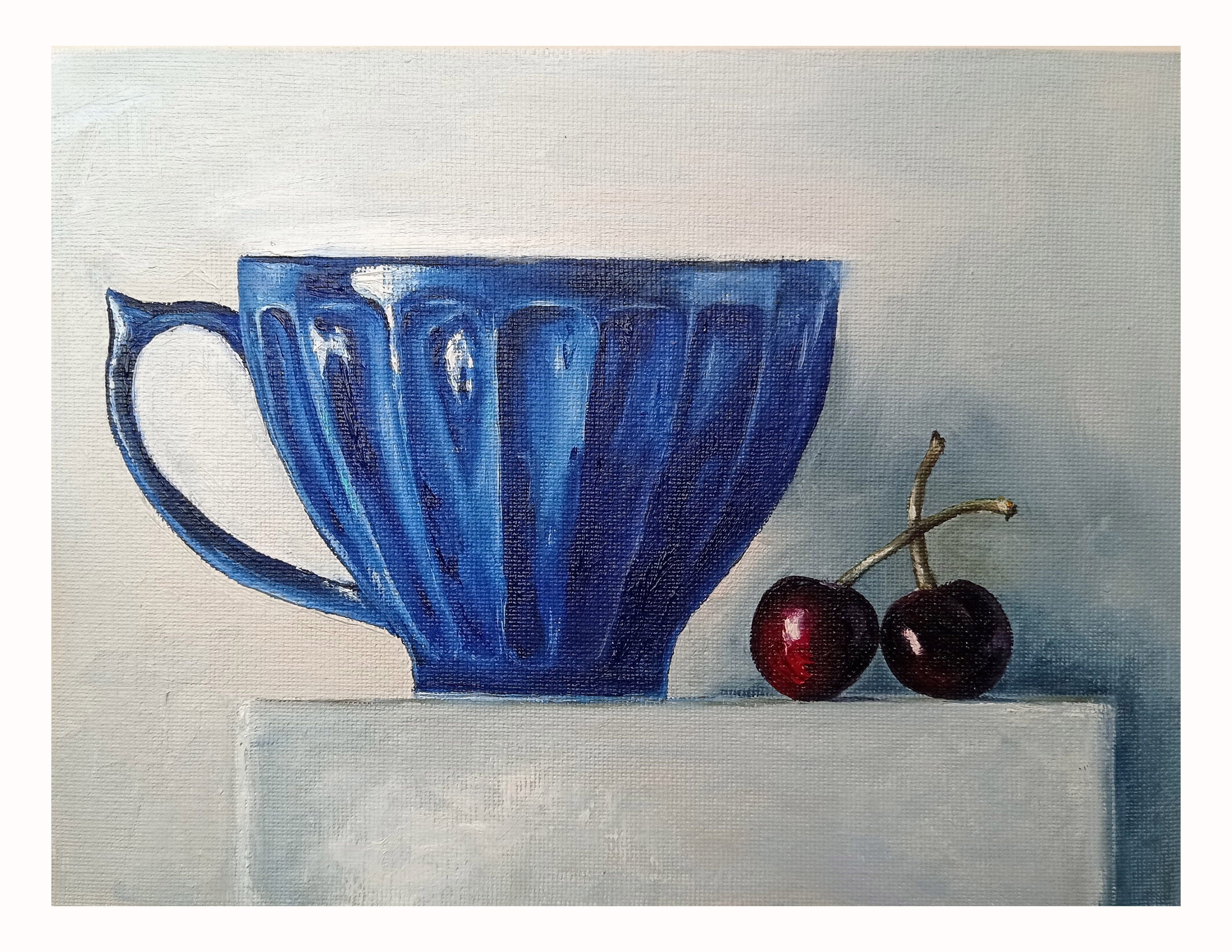 Cherry Painting Still Life Original Art Tea Cup Painting Fru | Inspire ...