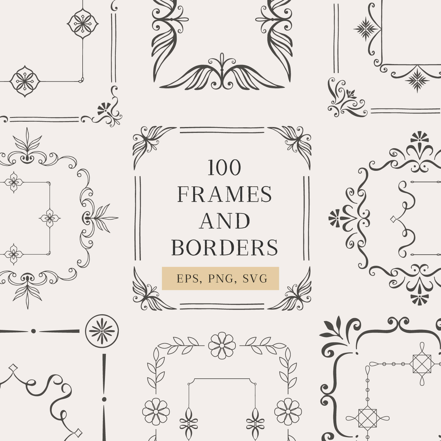 Set of 100 frames & borders. Eps, Png, Svg. | Inspire Uplift