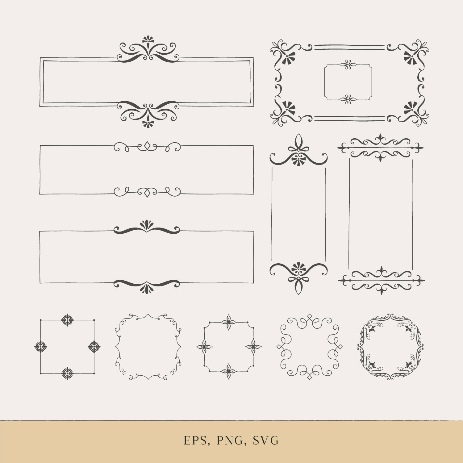 Set of 100 frames & borders. Eps, Png, Svg. - Inspire Uplift