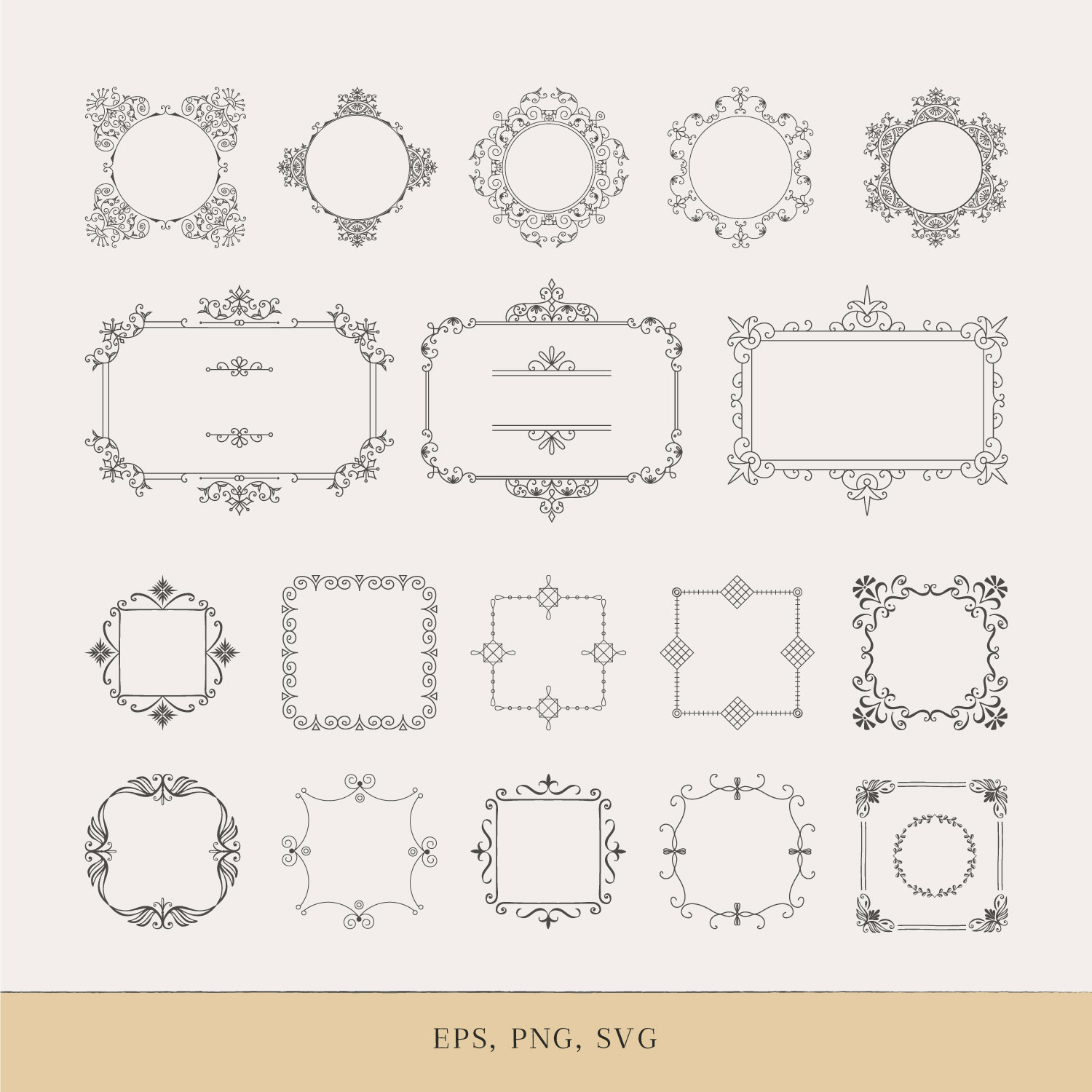 Set of 100 frames & borders. Eps, Png, Svg. - Inspire Uplift