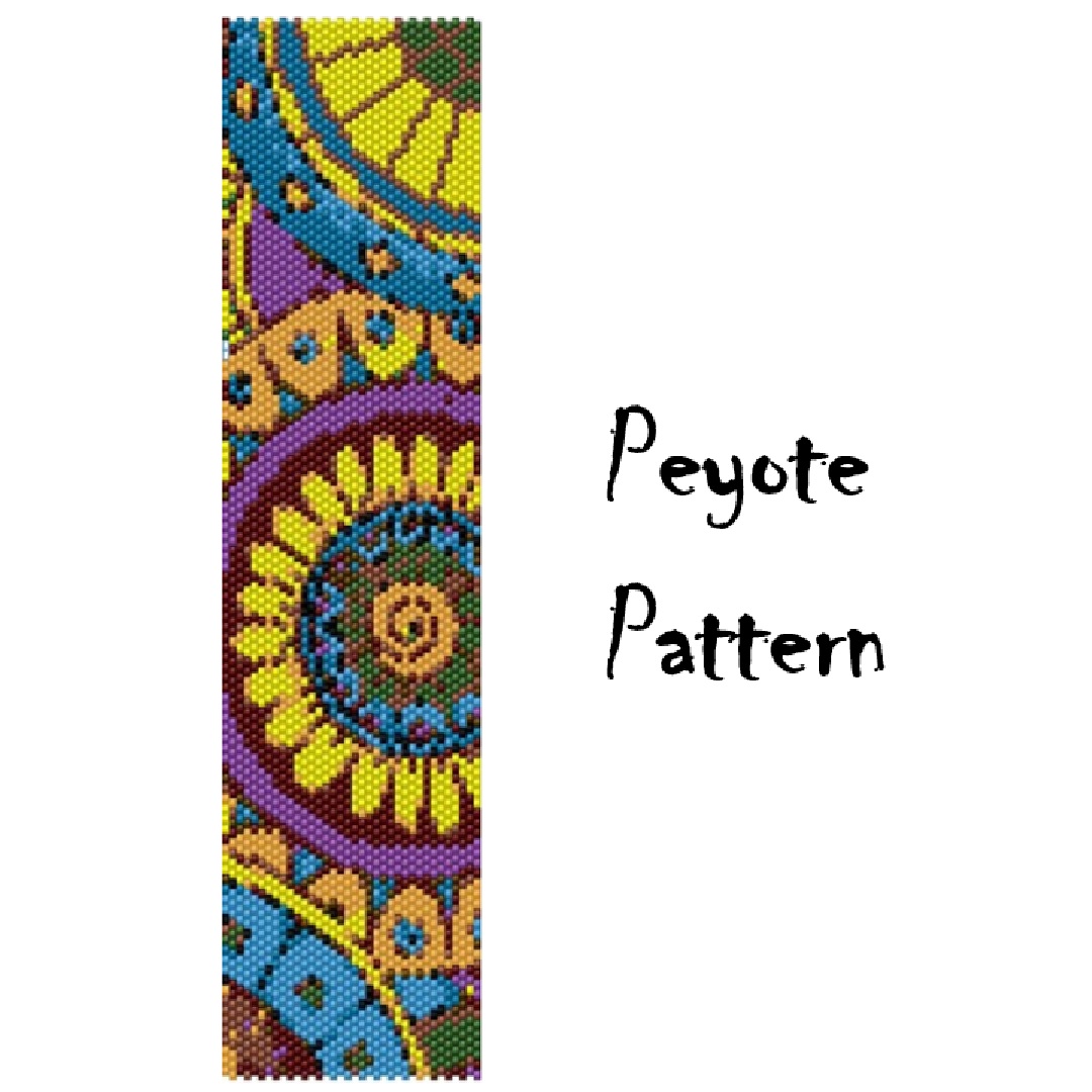 Flowers Peyote Beading Pattern, Seed Bead Bracelet, Peyoted | Inspire ...