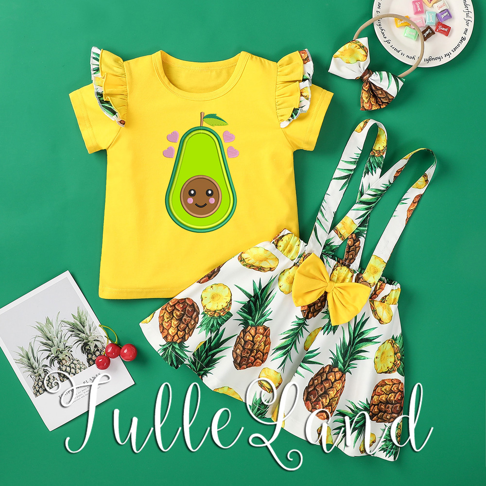 Cute Avacado with Heart Machine embroidery applique design - Inspire Uplift