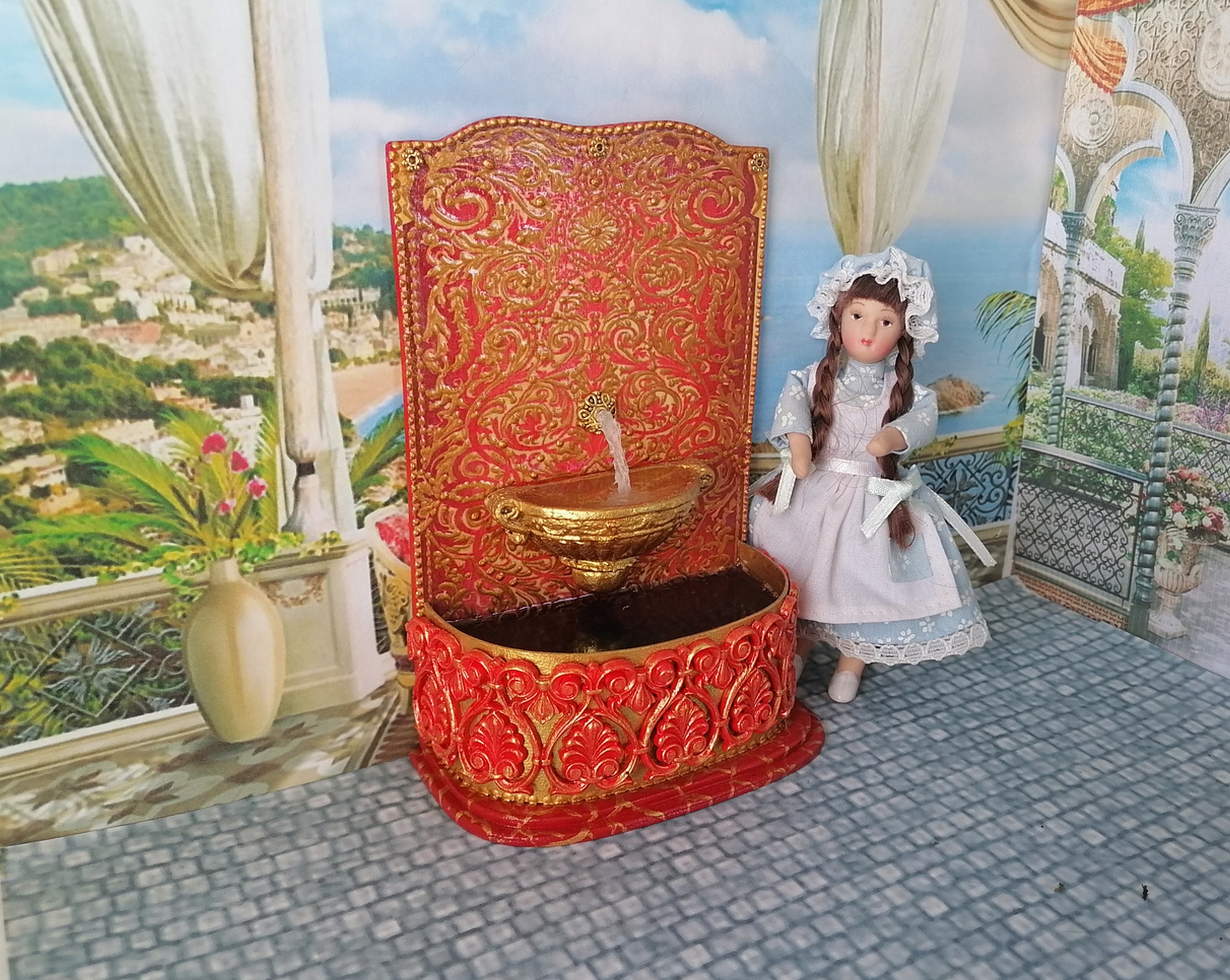 Miniature fountain. Fountain for the collection of dolls.1:1 - Inspire ...