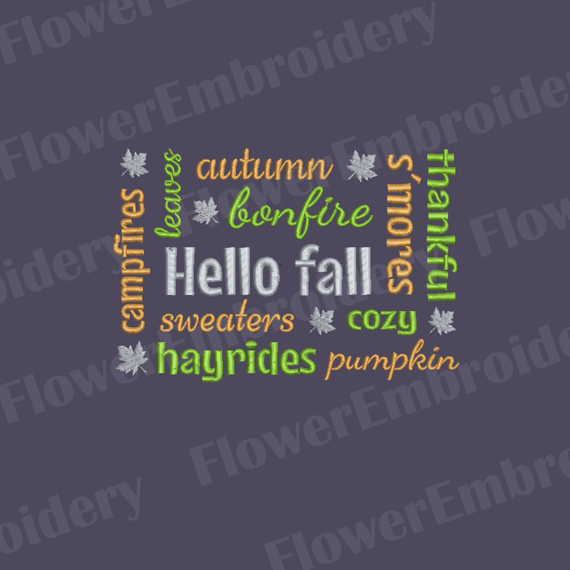 Hello fall machine embroidery design Pumpkin pes file Welcom - Inspire ...