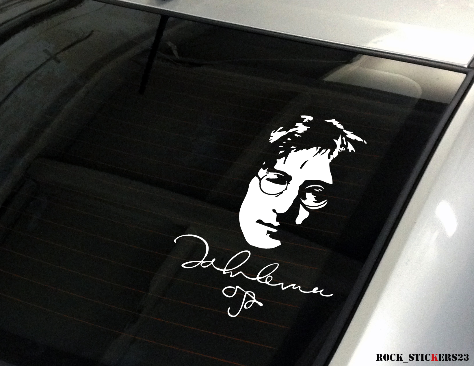 John Lennon stickers vinyl portrait plus signature autograph | Inspire ...