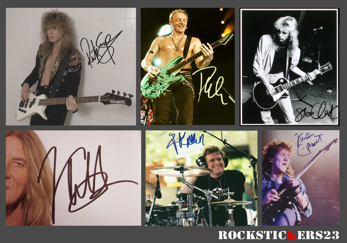 Def Leppard stickers autographs vinyl Joe Elliot, Rick Savag - Inspire ...