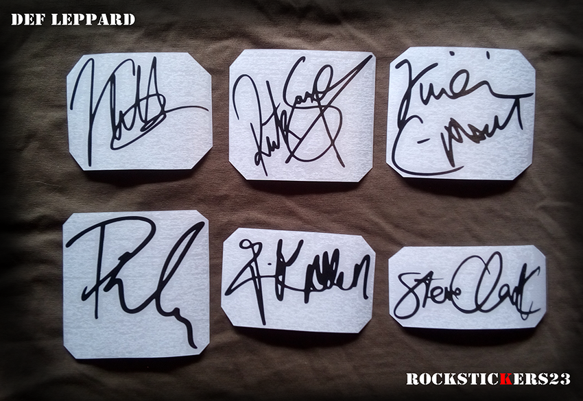 Def Leppard stickers autographs vinyl Joe Elliot, Rick Savag - Inspire ...