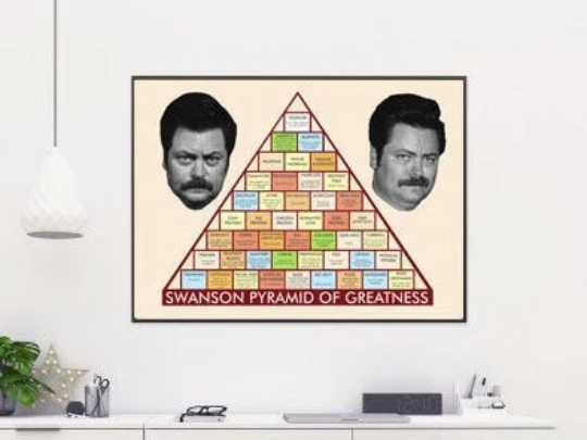 Pyramid of Greatness poster print, Ron Swanson art, Parks an - Inspire ...