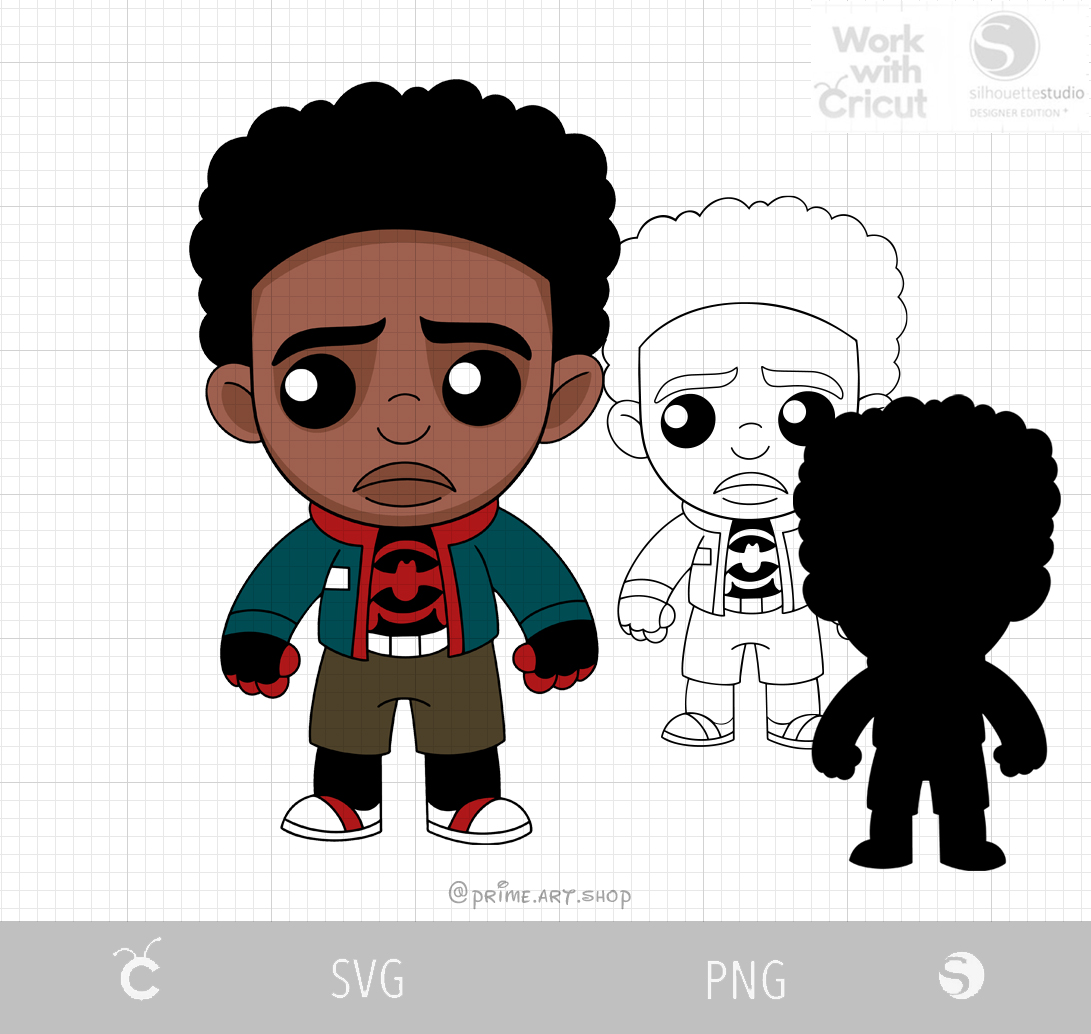Boy Miles Morales Svg cut file, Chibi Spiderman spiderverse - Inspire ...
