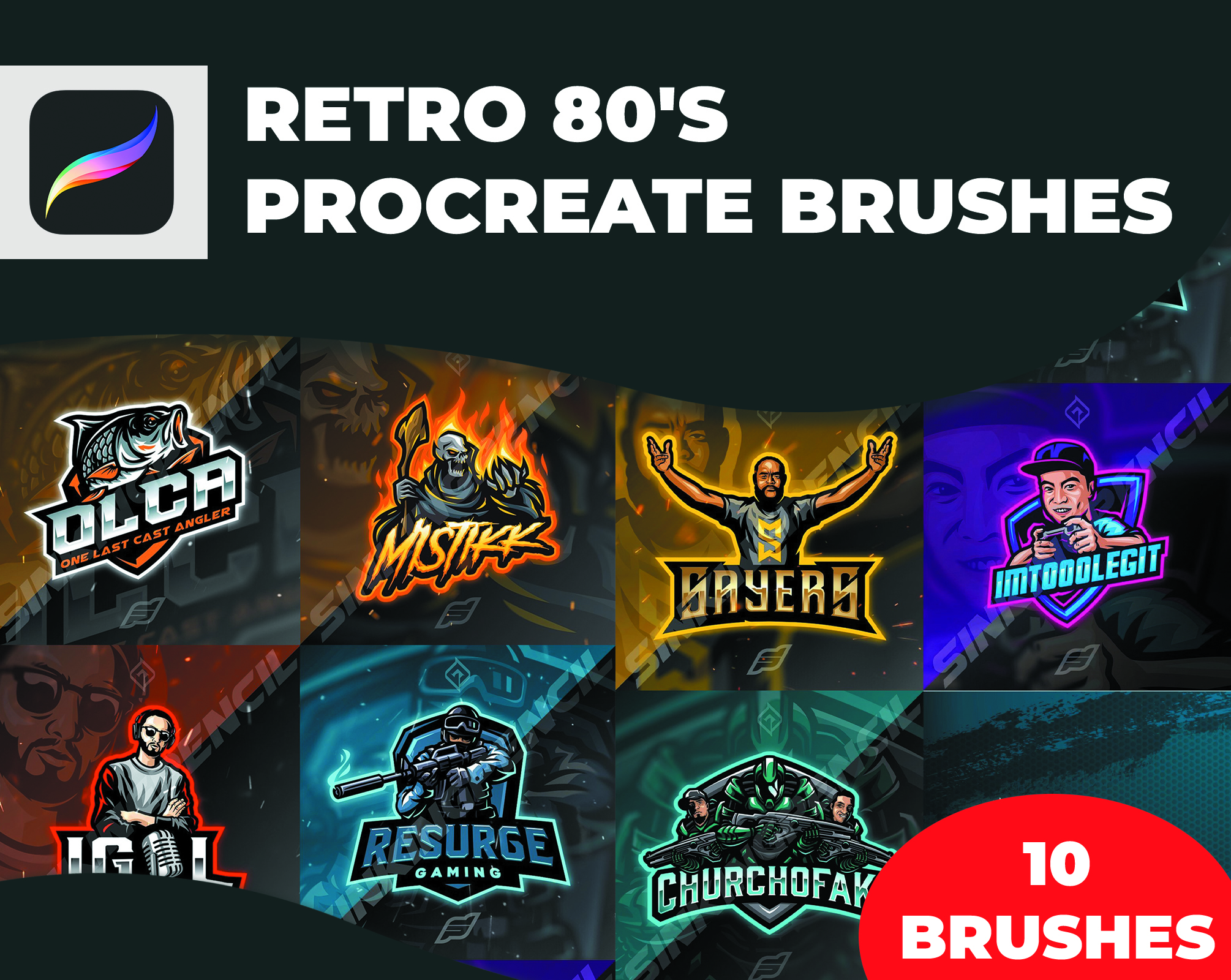 Retro Wave Brush For Procreate, Retro Effect Procreate, Retr | Inspire ...