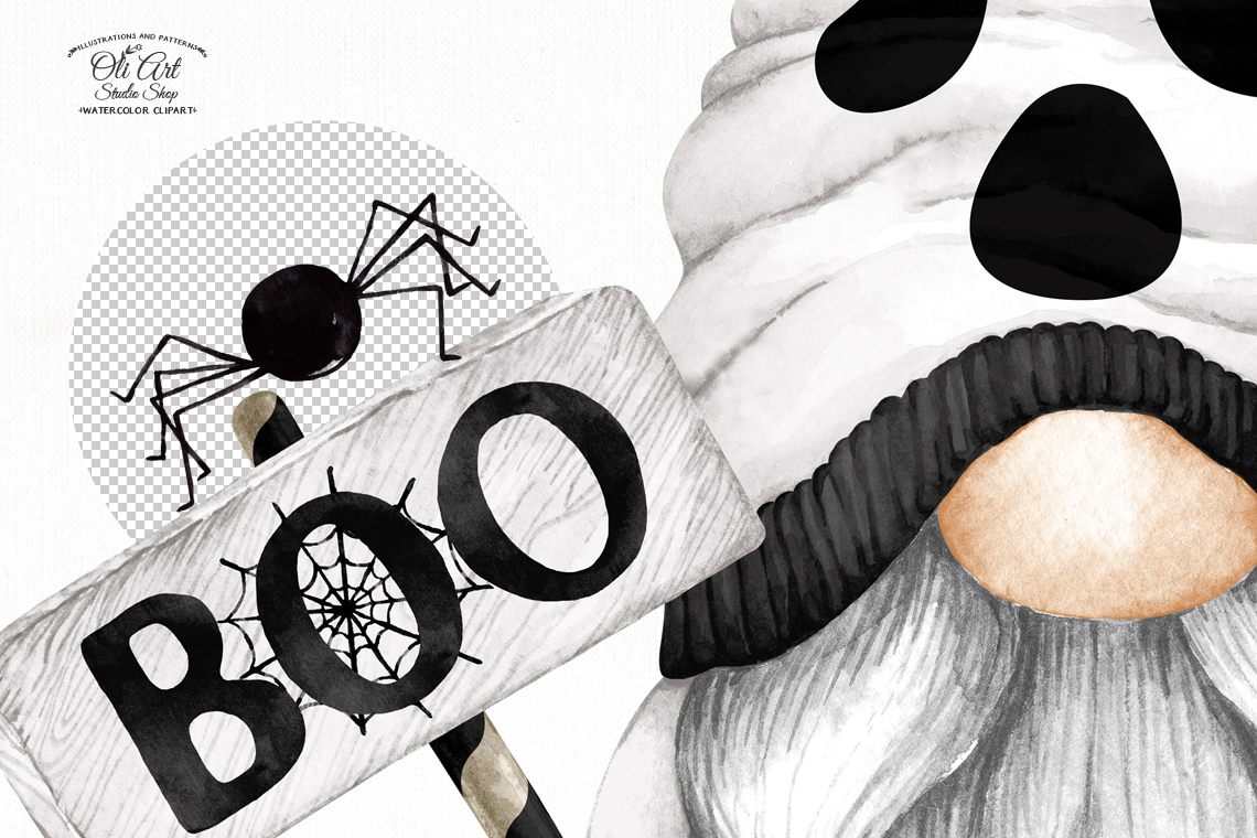 Ghost gnome design, ghost clip art, halloween, cute characte - Inspire ...