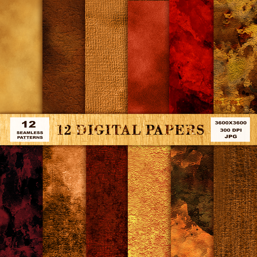 Grunge Digital Paper, Autumn Digital Paper, Distressed Textu | Inspire ...
