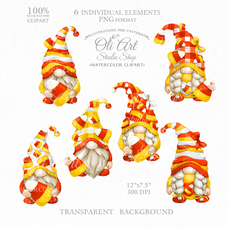 Happy Halloween Digital Clipart. Candy corn gnomes Clipart. | Inspire ...
