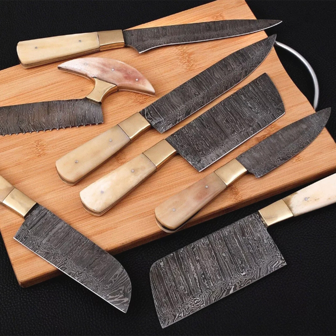 Custom Handmade Hand Forged Damascus Steel Chef Knife Sets K - Inspire ...