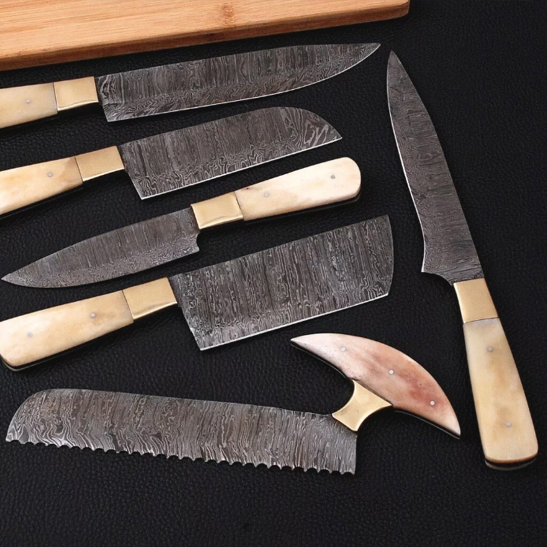 Custom Handmade Hand Forged Damascus Steel Chef Knife Sets K - Inspire ...